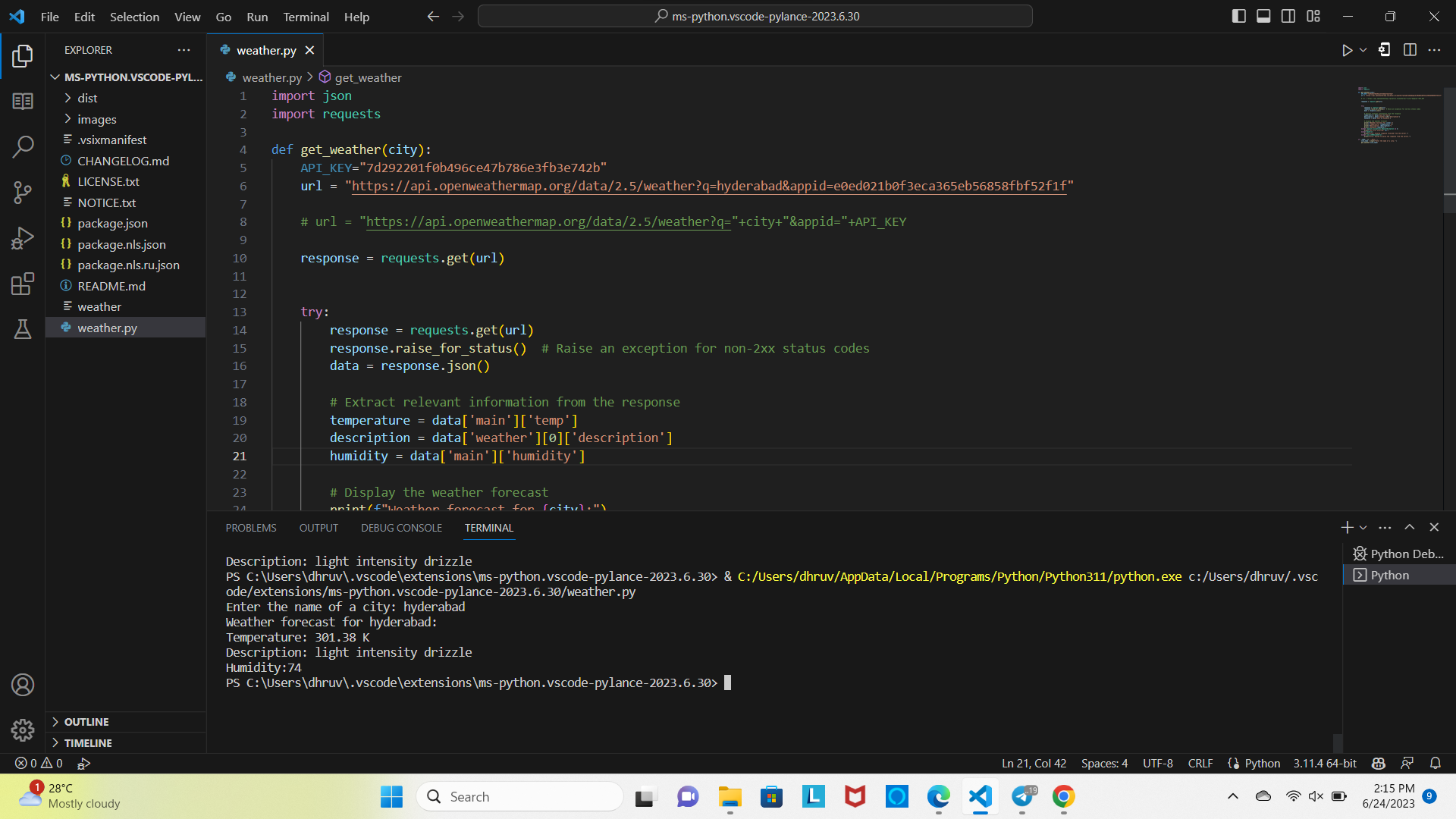 Github Challadhruvatejaweatherprodcast Python So Basically I Went To Open Weather And