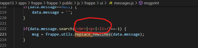 Newline char does not work in frappe framework dialog boxes · Issue #13666 · frappe/frappe · GitHub