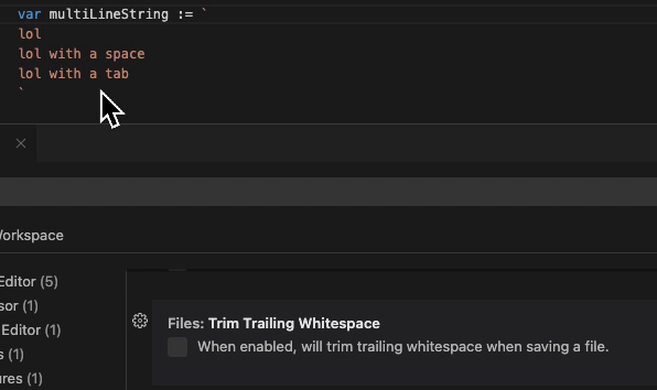Trimtrailingwhitespace Trims Spaces In Multiline String · Issue 158919 · Microsoftvscode · Github