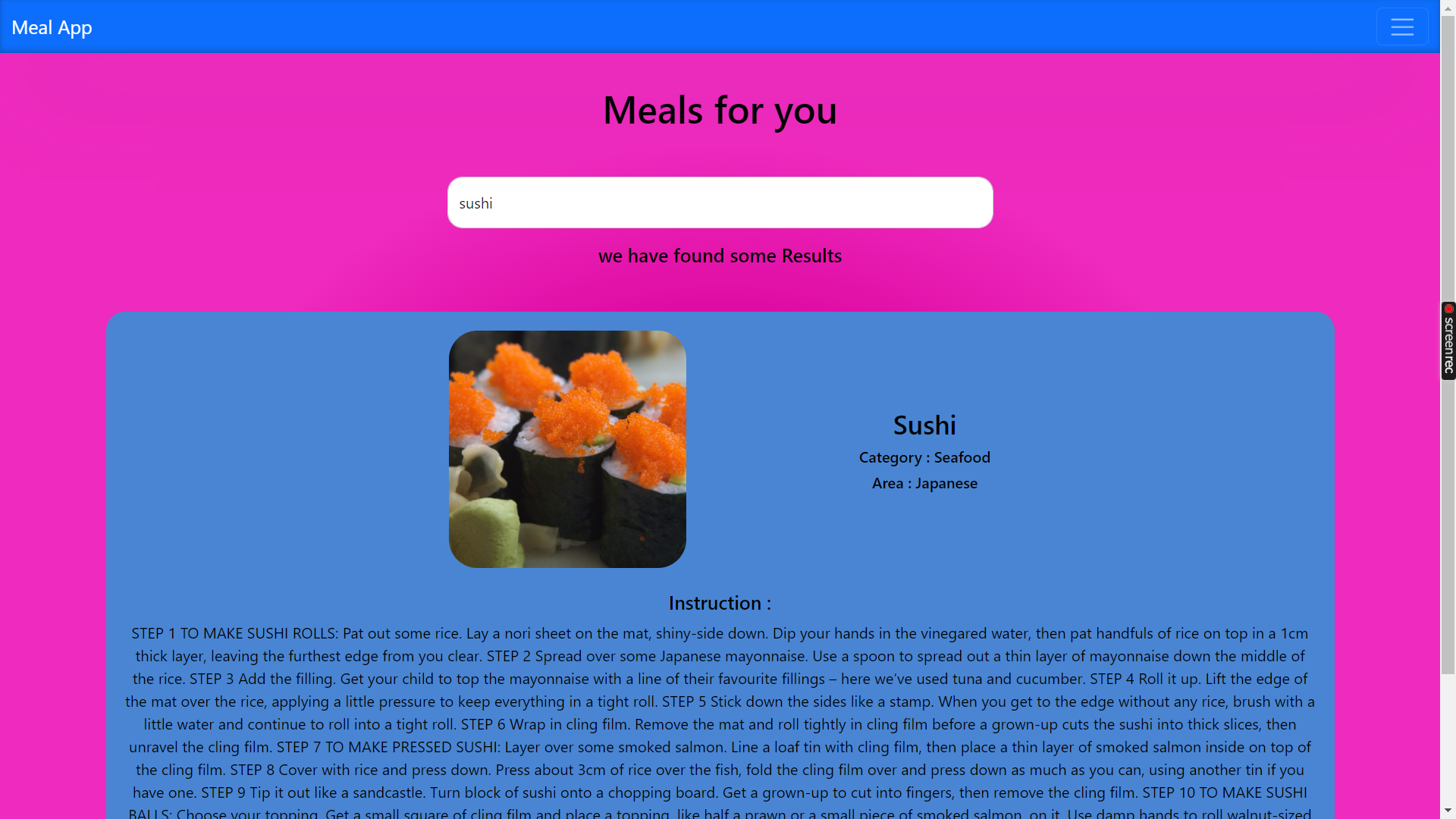 GitHub - YashCoder420/Meals-App: Get your favorite meals recipe.