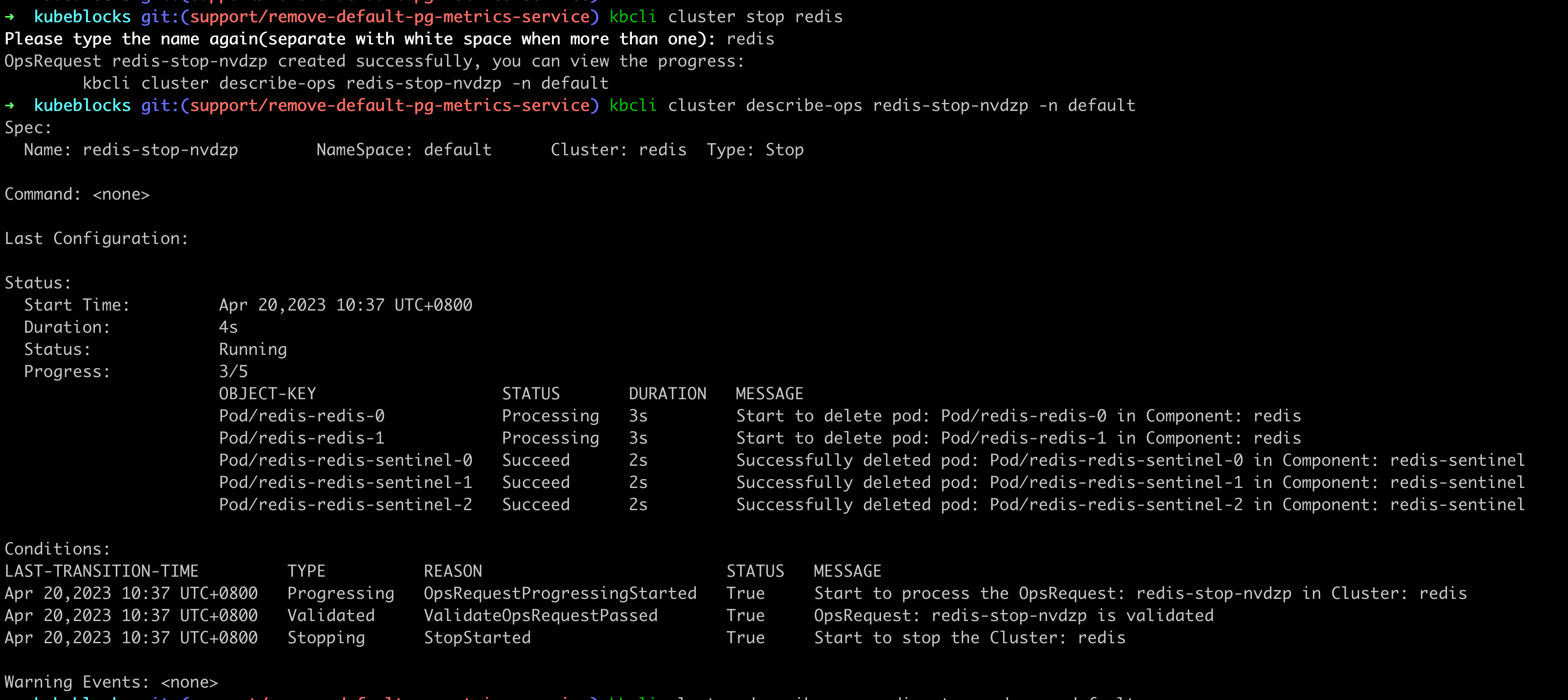 [BUG] redis stop failed: redis-sentinel sts do not stop · Issue #2532 · apecloud/kubeblocks · GitHub
