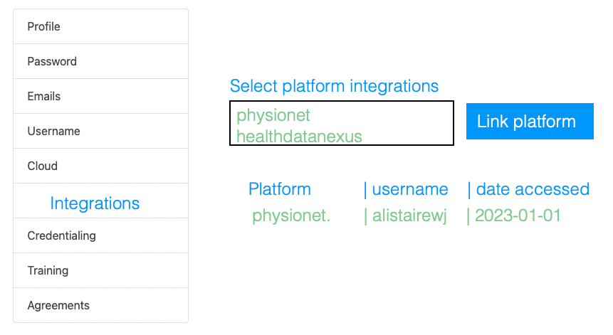 Develop APIs for Verifying Dataset Access, User Credentials, and Training Reports · Issue #1885 ...