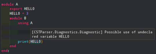 Nested modules and defined variables · Issue #231 · julia-vscode/julia-vscode · GitHub