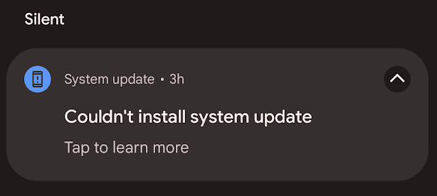 persistent `Couldn't install system update` notification · Issue #1745 · PixelExperience/android ...