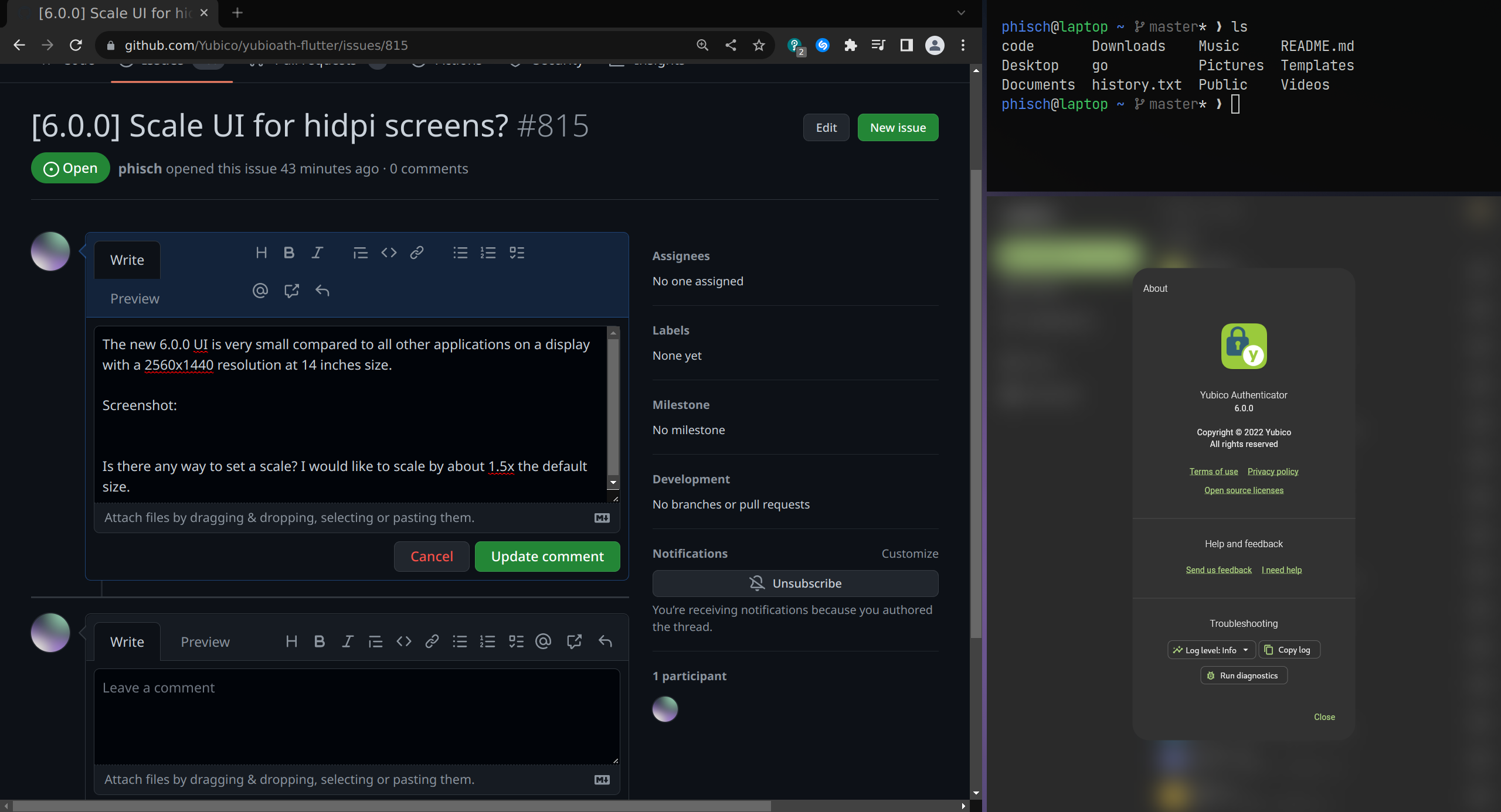 [6 0 0] Scale Ui For Hidpi Screens · Issue 815 · Yubico Yubioath Flutter · Github