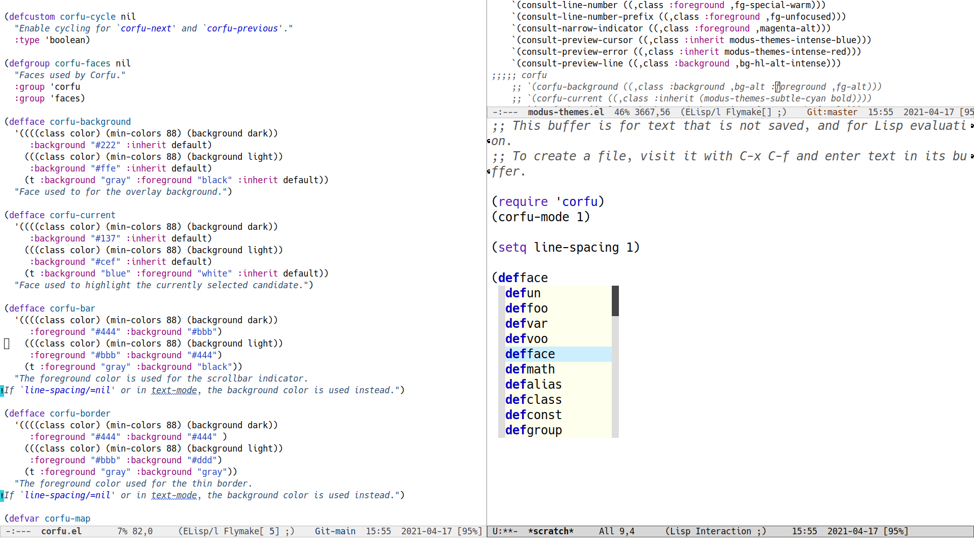 Confusion around `corfu-bar` and `corfu-border` · Issue #6 · minad/corfu · GitHub