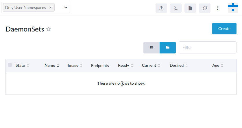 Table row has hover state for empty table message · Issue #2946 · rancher/dashboard · GitHub