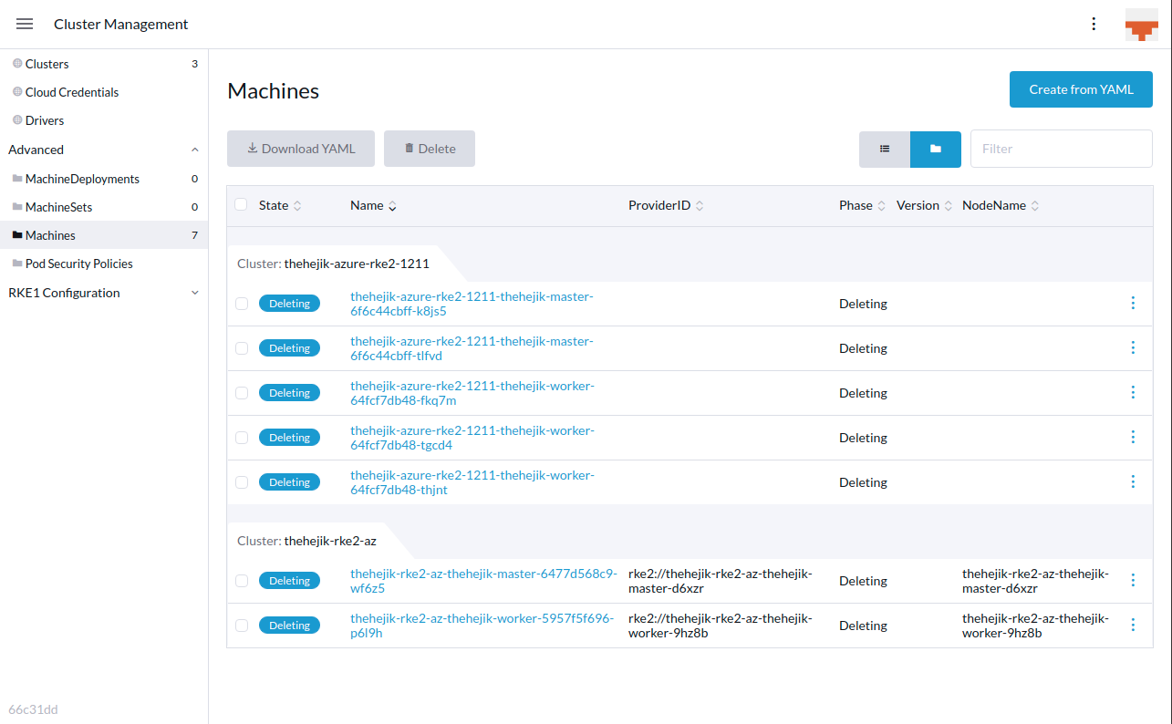 RKE2 Nodes stuck in Deleting state in Machines list after a successful ...