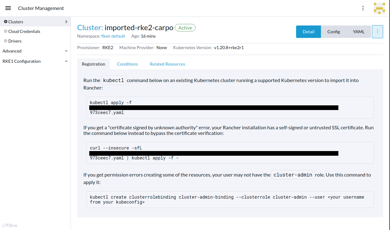 Dont Show Registration Command For Already Imported Clusters · Issue 