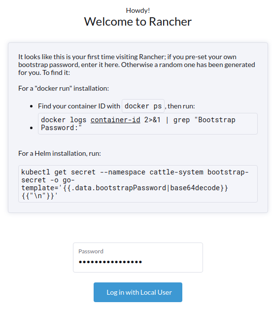 Command for getting initial rancher password doesn't work · Issue #3575 · rancher/dashboard · GitHub