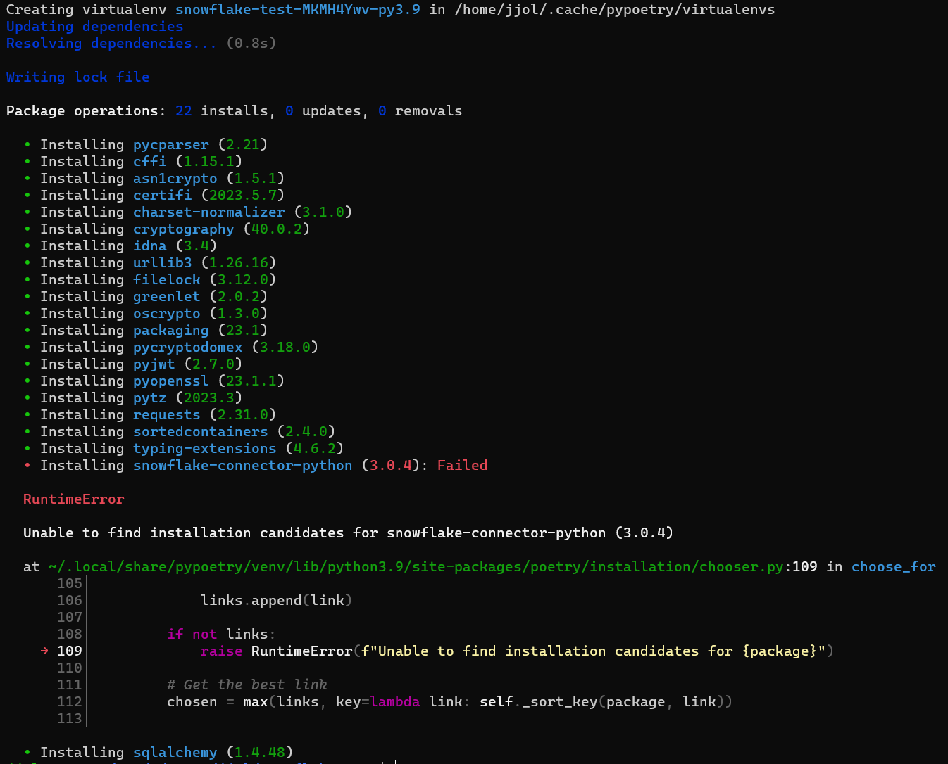 SNOW-828135: 3.0.4 is missing wheel for python 3.9 · Issue #1584 · snowflakedb/snowflake ...