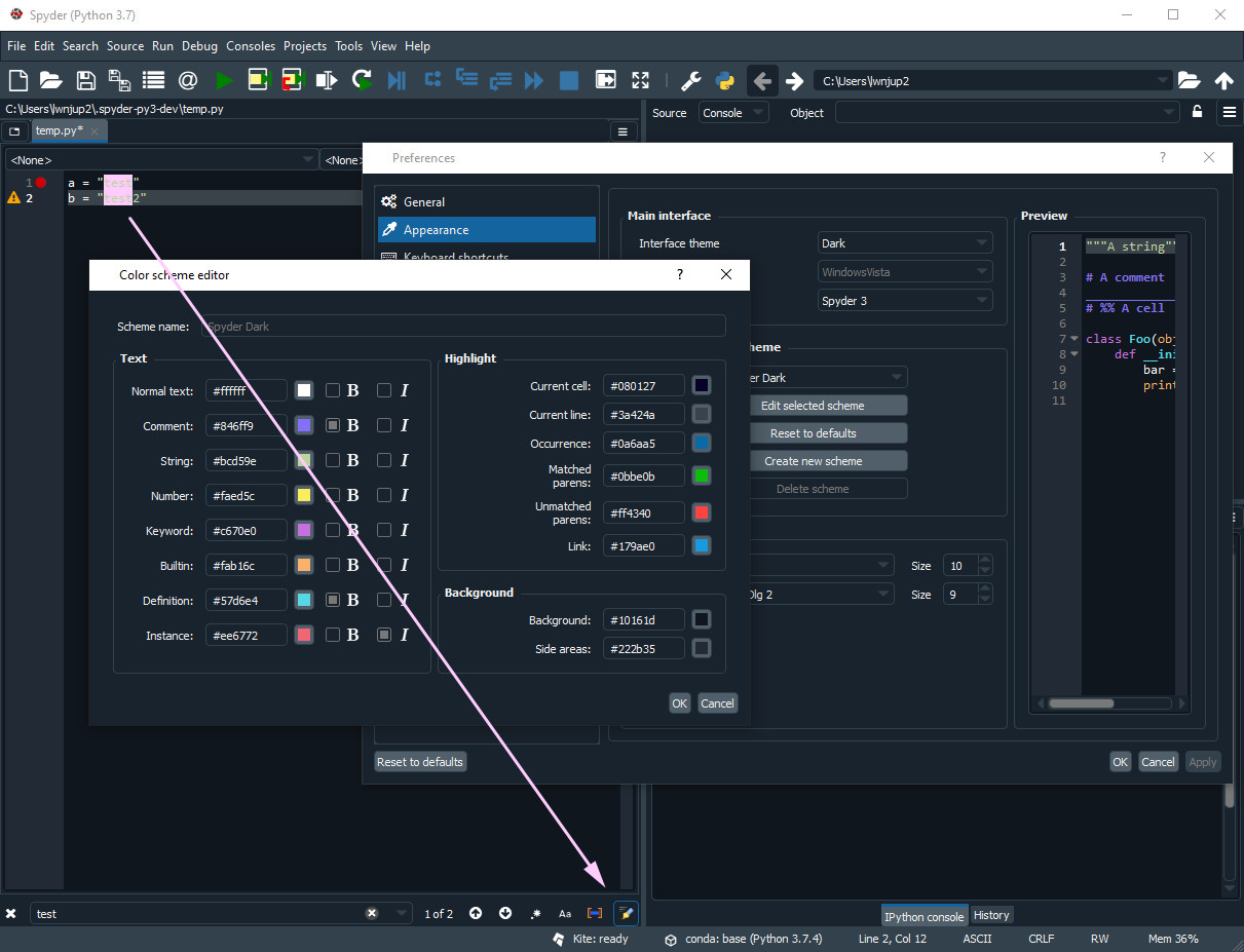 Missing color scheme option for highlight-functionality in search ...
