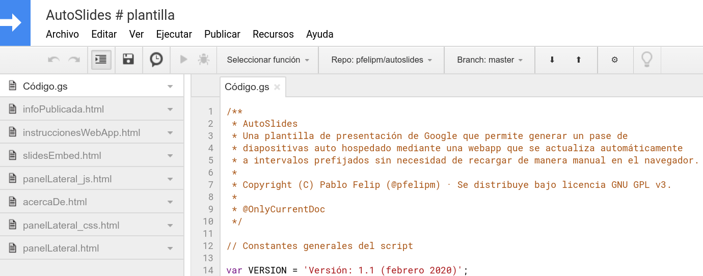 GitHub - pfelipm/autoslides: Script + webapp que autopublica una presentación de Google con ...