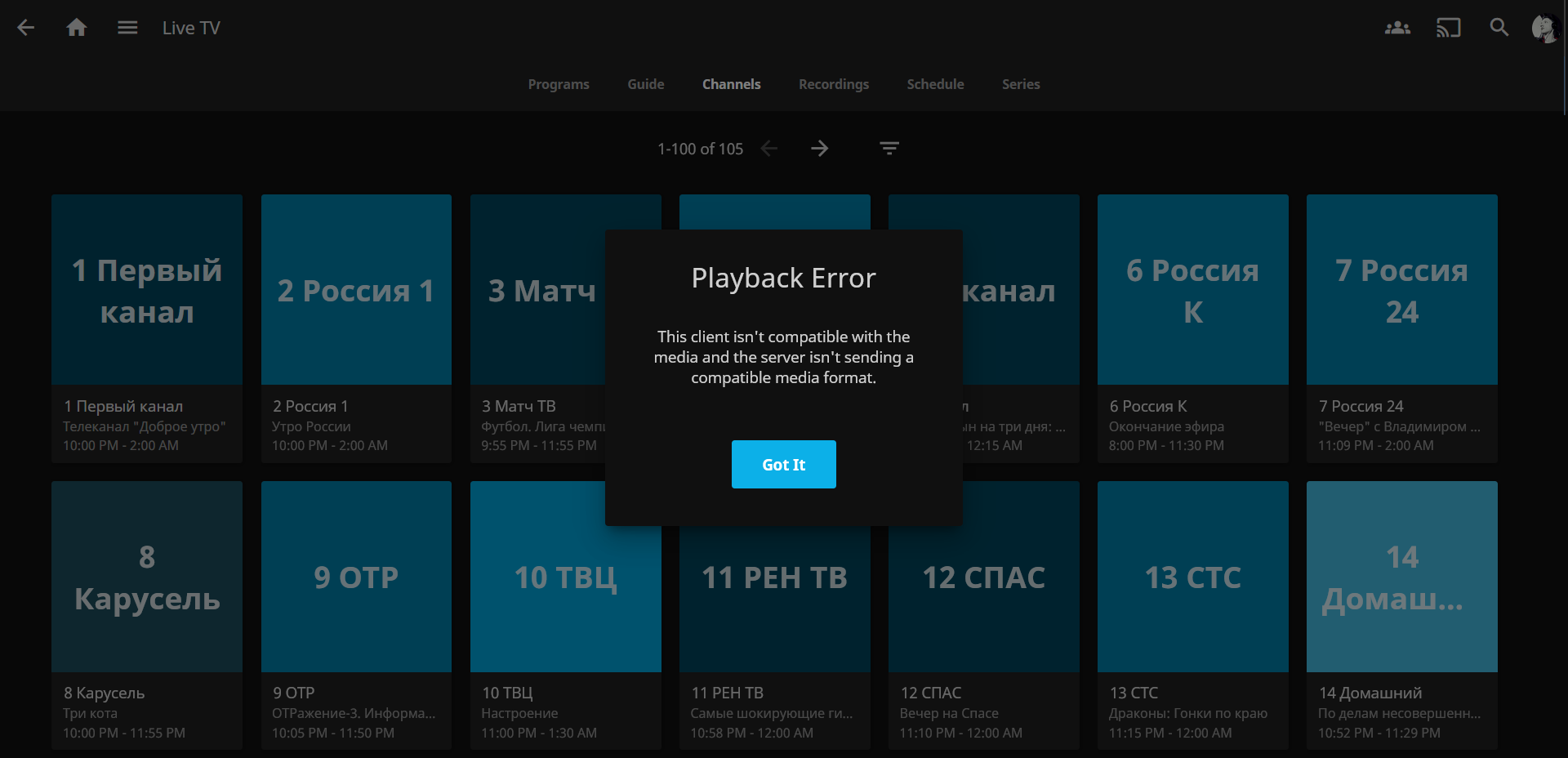 [Issue]: Jellyfin can't connect to TVHeadend to play channel, but can ...