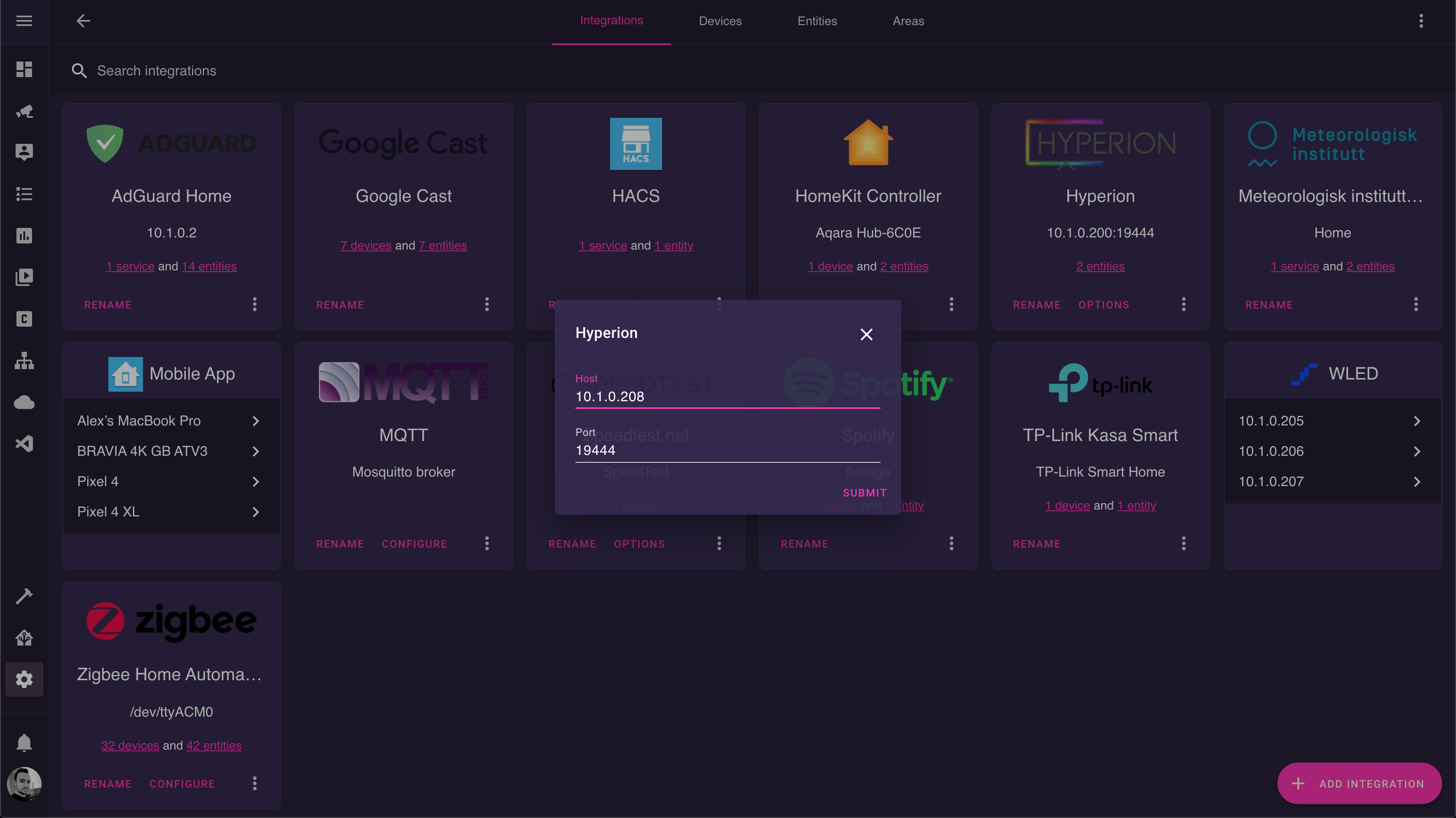 Hyperion: Can't add second instance of Hyperion integration (multiple hyperion servers) · Issue ...