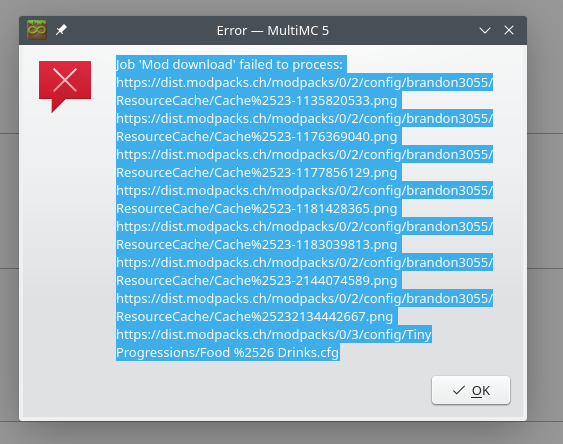 URLs for assets in the new FTB modpacks aren't always "url decoded" properly by MultiMC. · Issue ...