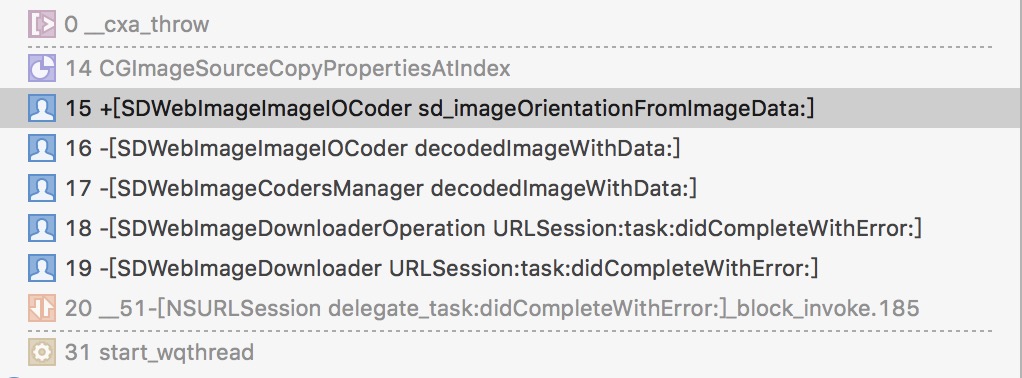 crash at CFDictionaryRef properties = CGImageSourceCopyPropertiesAtIndex(imageSource, 0, NULL ...