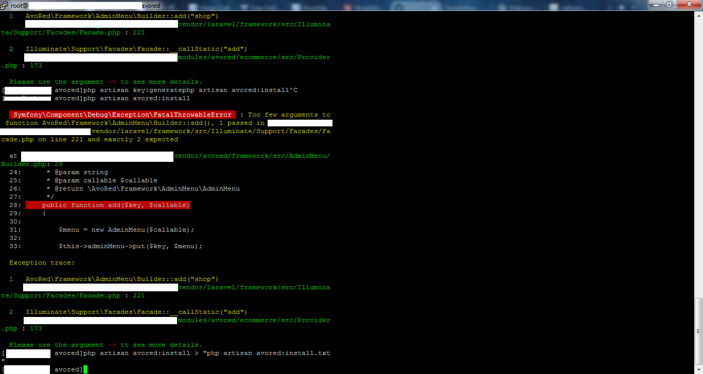 Error after installation · Issue #170 · avored/laravel-ecommerce · GitHub