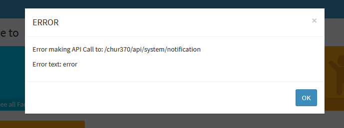 Dialog box with error · Issue #4436 · ChurchCRM/CRM · GitHub