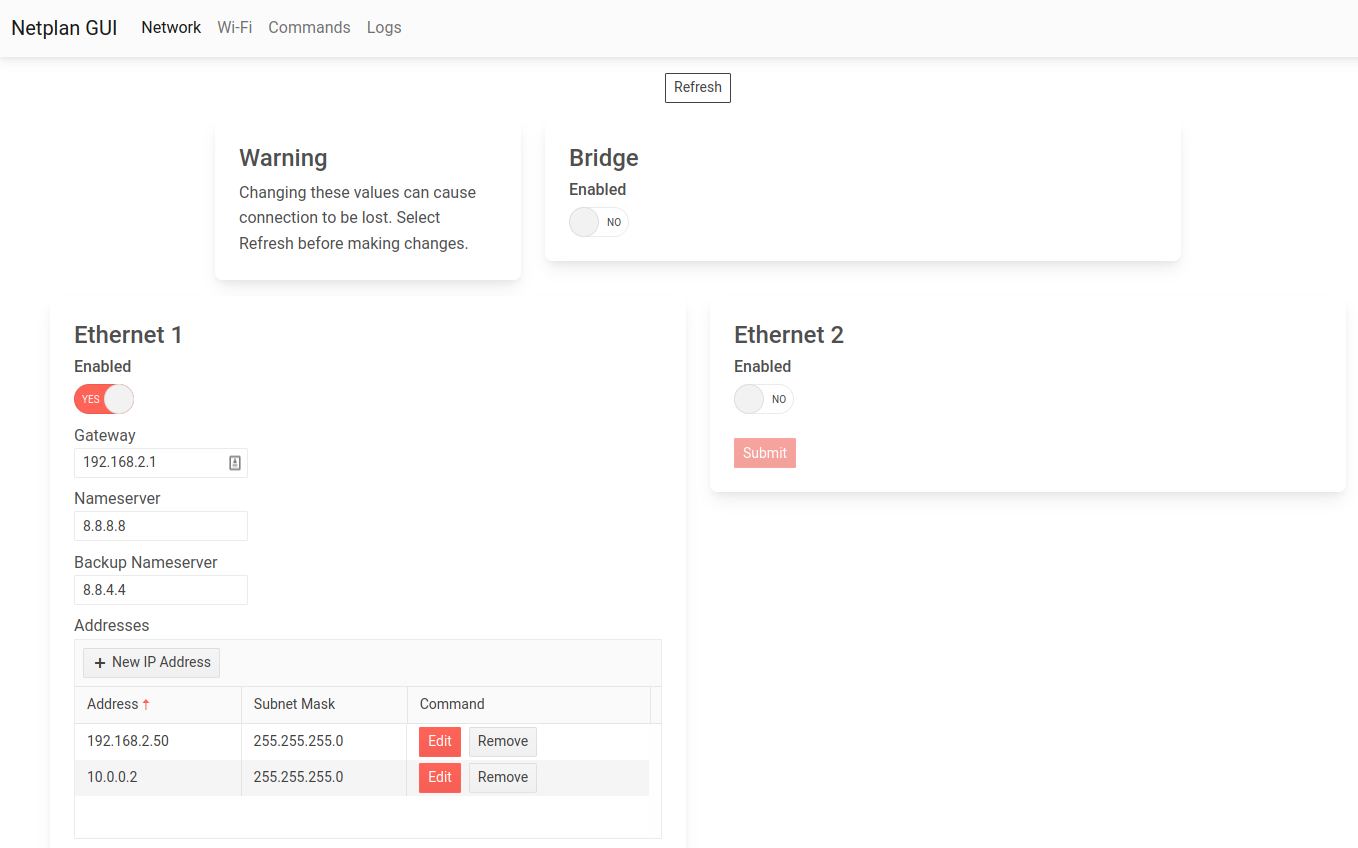 GitHub - xinthose/Netplan-GUI: Graphical User Interface to configure Netplan YAML file on Linux OS.