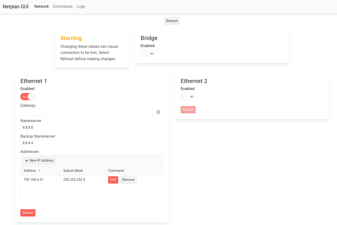 Github Xinthosenetplan Gui Graphical User Interface To Configure Netplan Yaml File On Linux Os 2183
