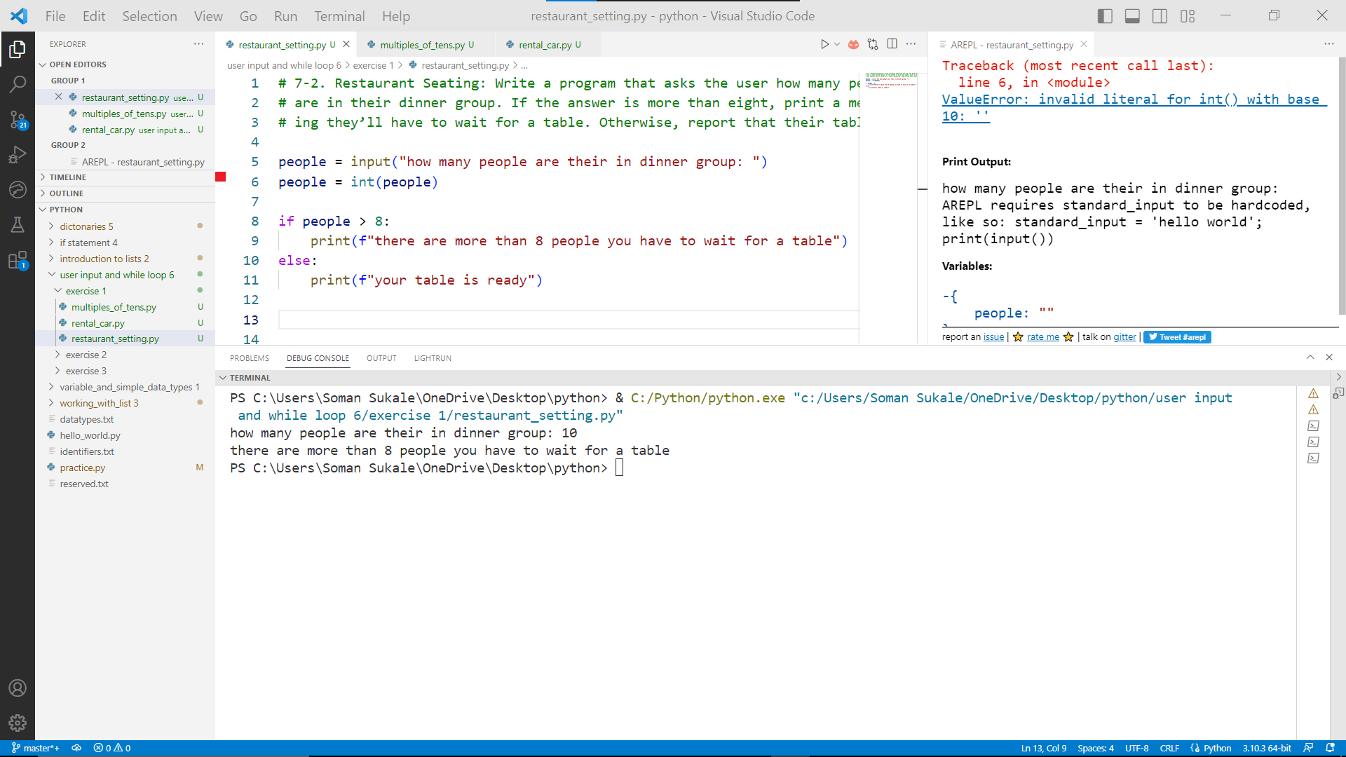 int() in python · Issue #446 · Almenon/AREPL-vscode · GitHub