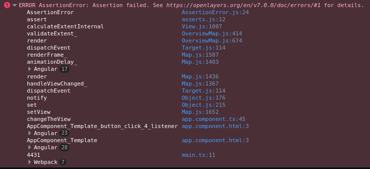 OverviewMap Assertion failed when the view changes (Error #1: "The view center is not defined ...
