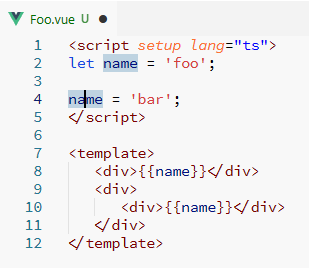 Highlight all occurrences of the selected variable both in `script` and ...