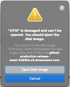 Mac with both Intel and Apple Silicon says UTM is damaged and cannot be opened. · Issue #539 ...
