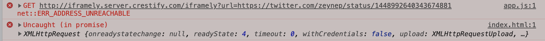 net:ERR_ADDRESS_UNREACHABLE on http://iframely.server.crestify.com · Issue #8 · dhamaniasad ...