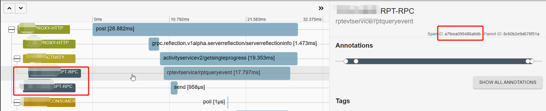 ui display wrong hierarchy between rpc, `PRODUCER` and `CONSUMER` spans · Issue #1094 ...