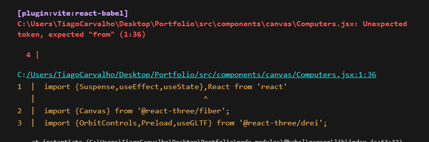 Unable to import the Components · Issue #83 · adrianhajdin/project_3D_developer_portfolio · GitHub