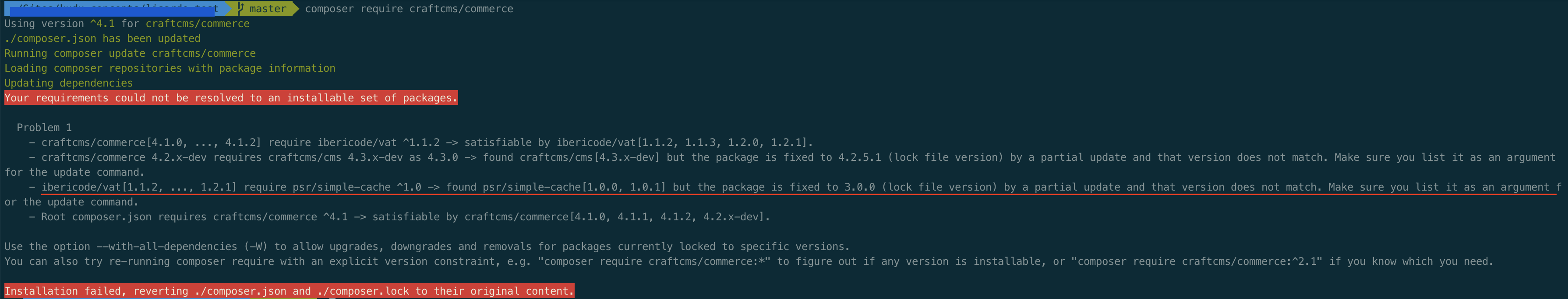 [4.x]: Installation Commerce fails in freshly setup CraftCMS · Issue #2979 · craftcms/commerce ...