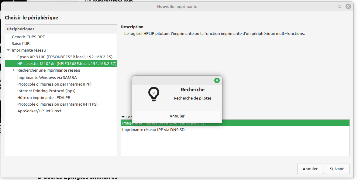 Can't install printer under mint 21.2 with rustdesk 1.2.2 installed ...
