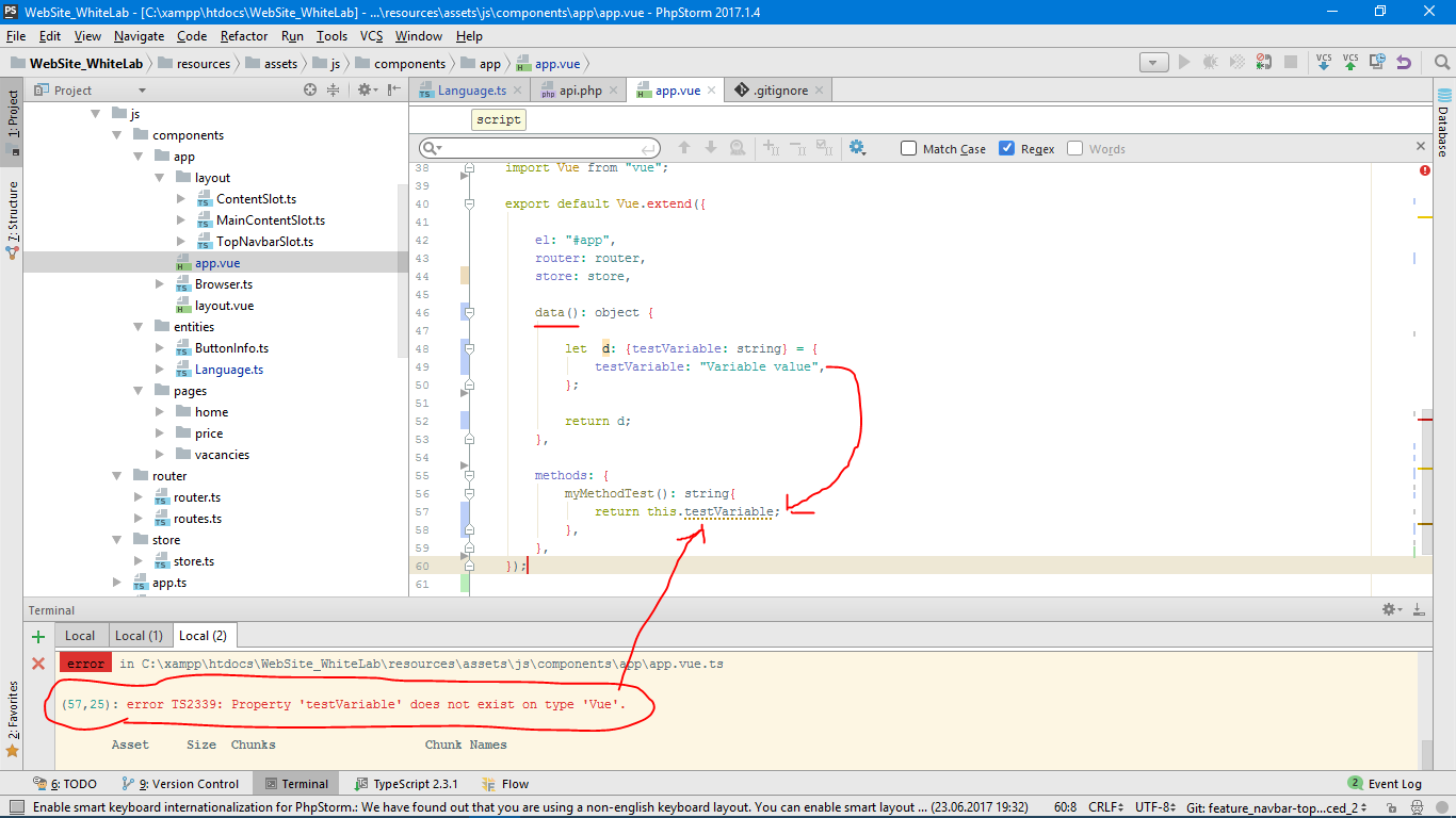 Typescript Interface Is Not Working As Expected Inside Vue Files · Issue 563 · Typestrong