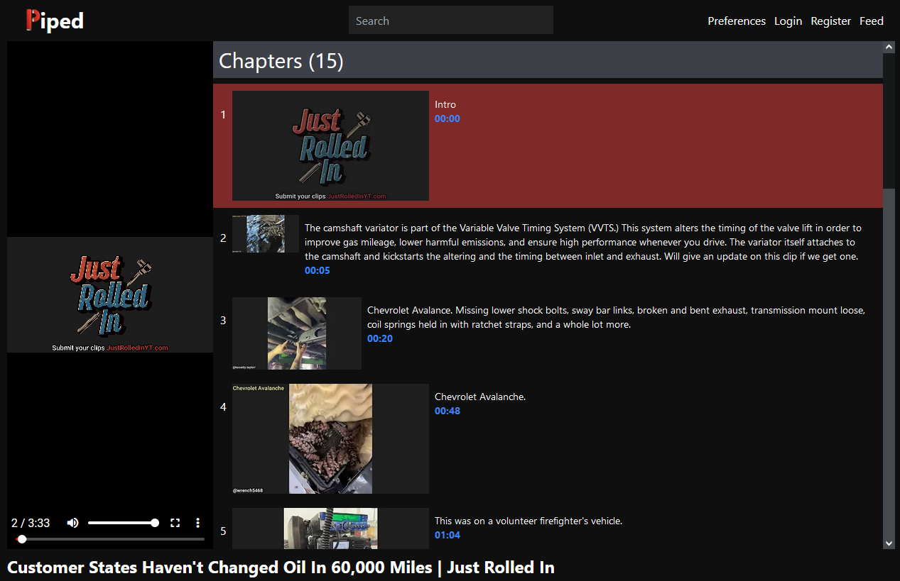Extremely long chapter titles squish video · Issue #1776 · TeamPiped/Piped · GitHub