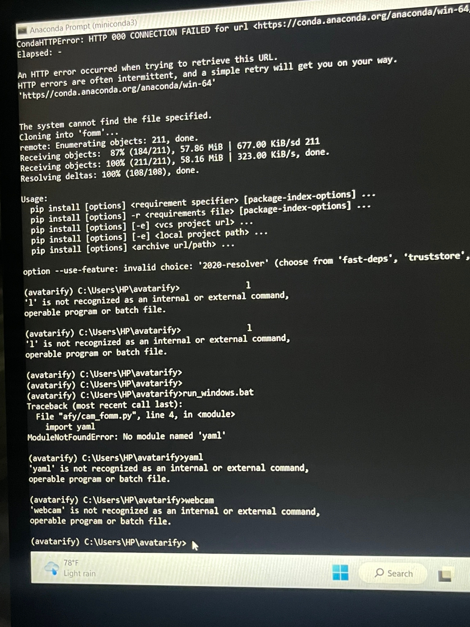 Got stuck on Solving Environment /_..... Is MX250 supported for this ...
