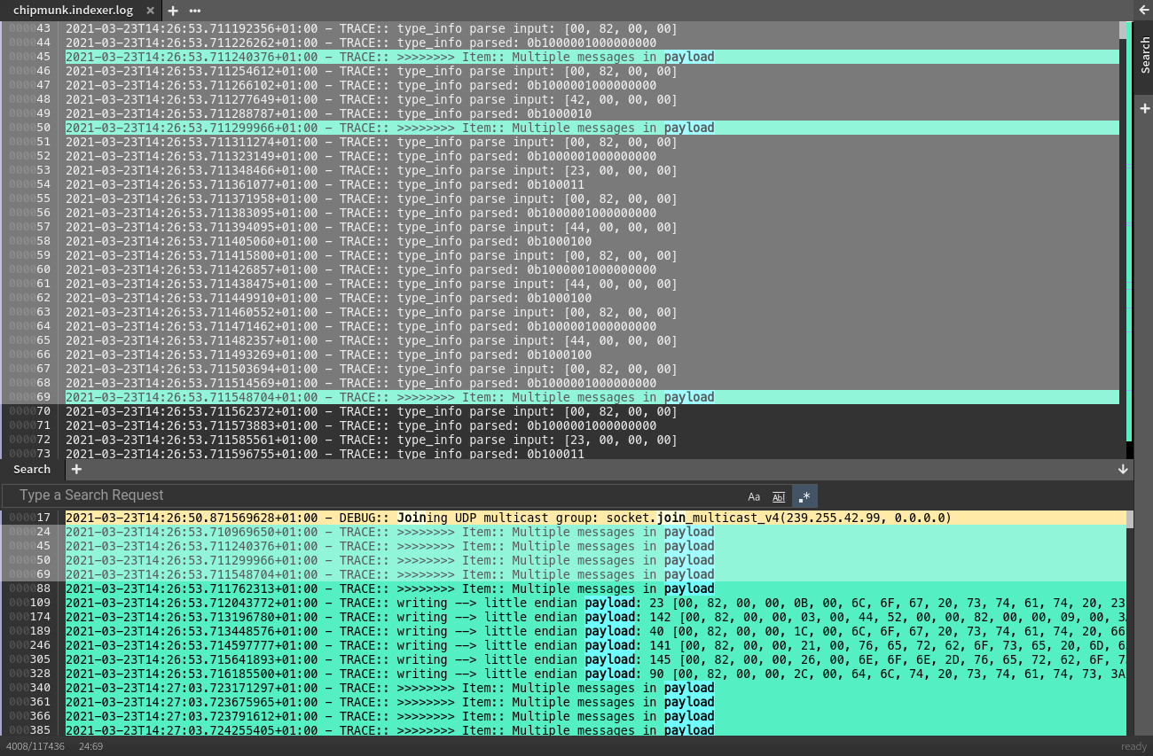 Incorrect selection in search view · Issue #1129 · esrlabs/chipmunk · GitHub