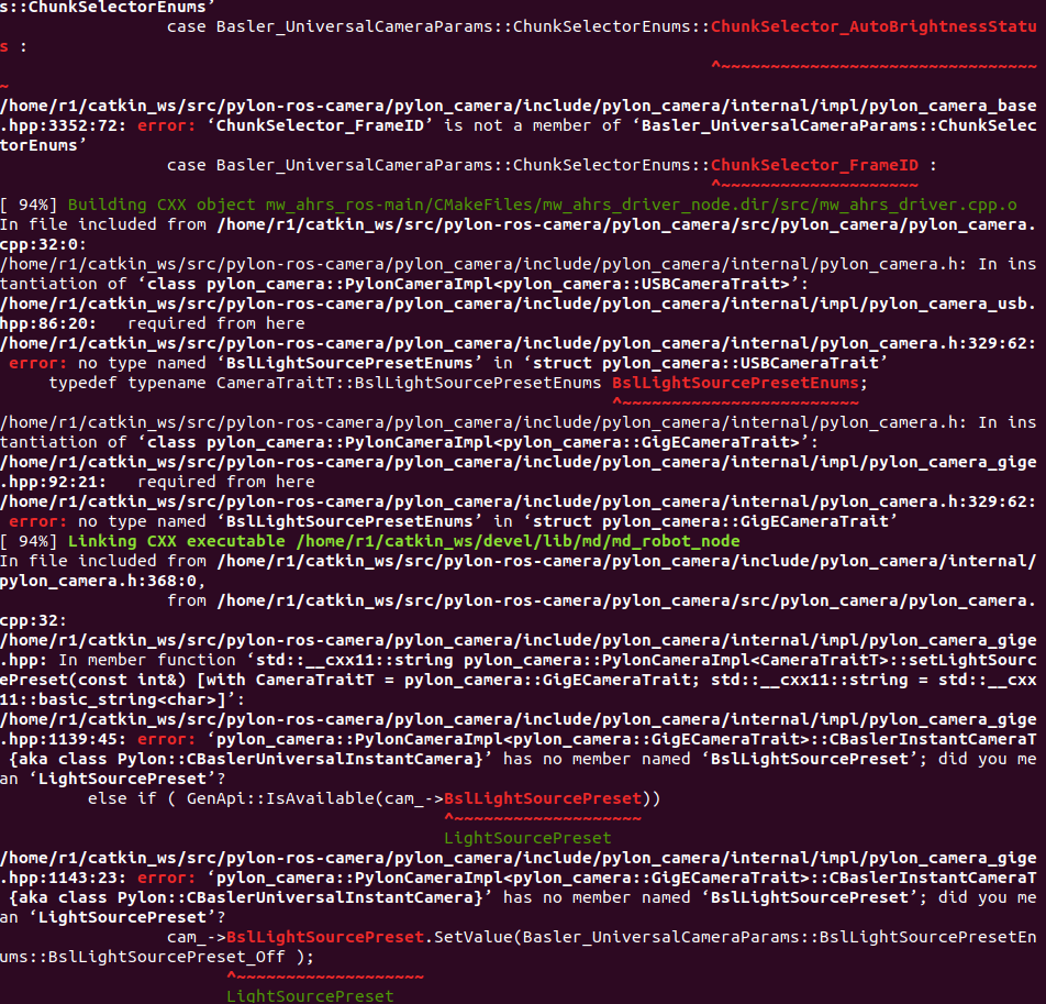 error: 'ChunkSelector_AutoBrightnessStatus' is not a member of 'Basler_UniversalCameraParam ...