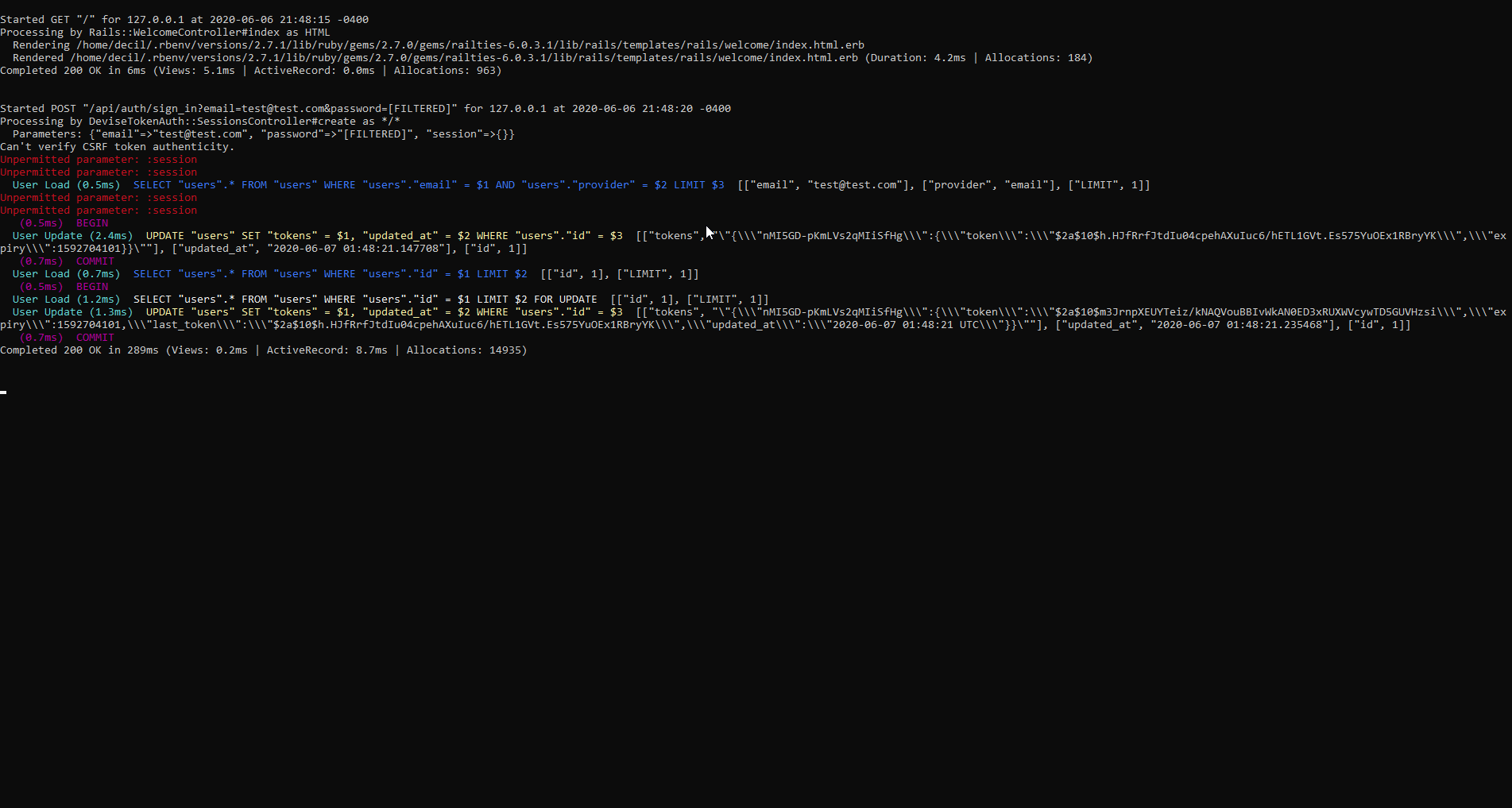 Rails 6.0.3.1 generate error · Issue #1409 · lynndylanhurley/devise_token_auth · GitHub
