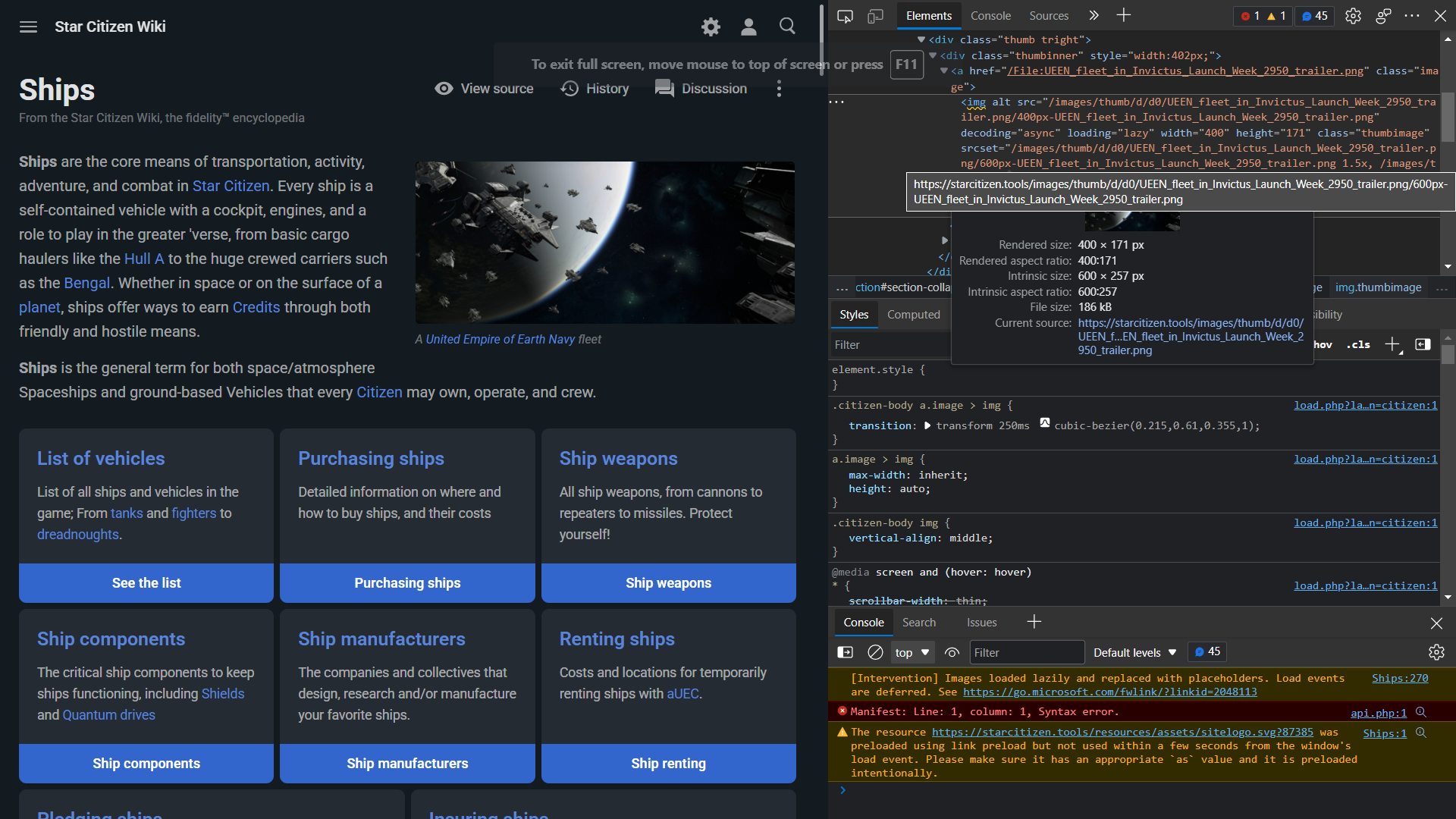 Various issues with the skin · Issue #467 · StarCitizenTools/mediawiki ...