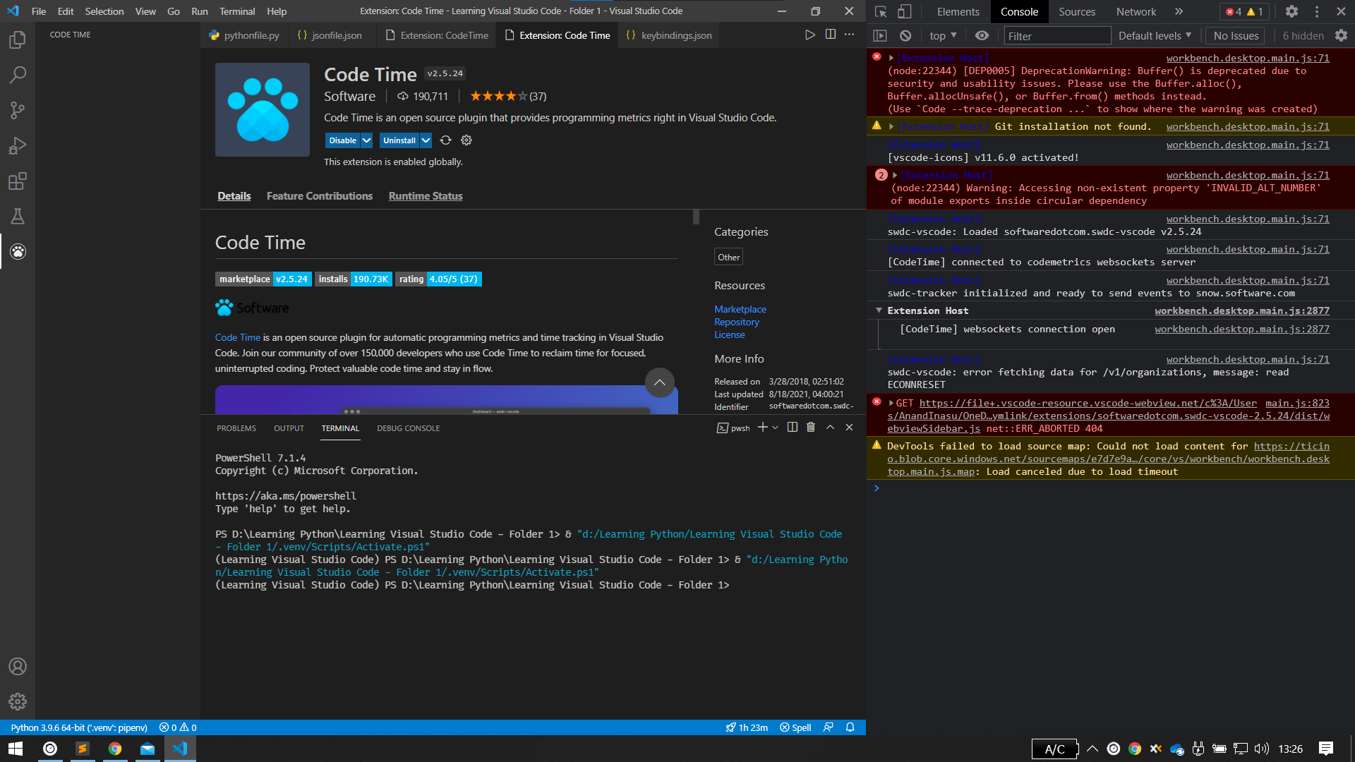 Empty Code Time panel and not able to log in (VS Code Portable Mode) · Issue #324 · swdotcom ...