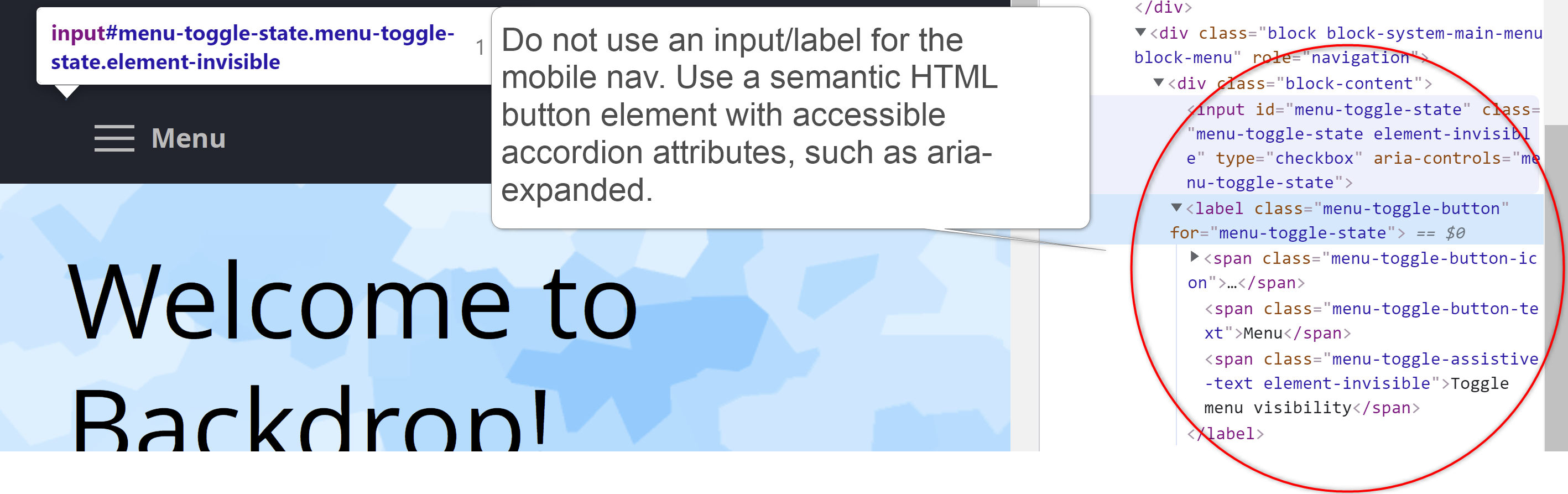 [A11Y] Main desktop navigation and main mobile navigation are not accessible to screen reader ...