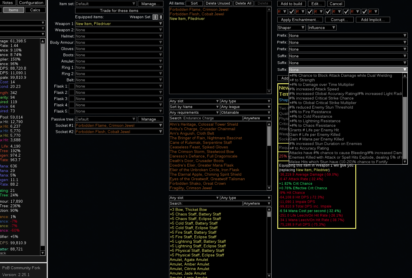 2Handed Mace, Shaper Suffix Modifier "+1 to Maximum Endurance Charges" not present · Issue #5775 ...