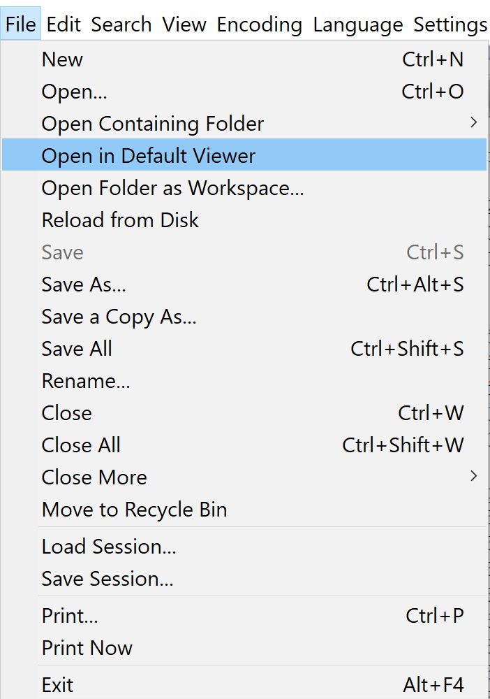 new feature : Open in Defaut Viewer · Issue #3576 · notepad-plus-plus ...
