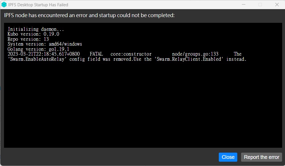 Apps refuses to start when config includes deprecated options · Issue #2437 · ipfs/ipfs-desktop ...