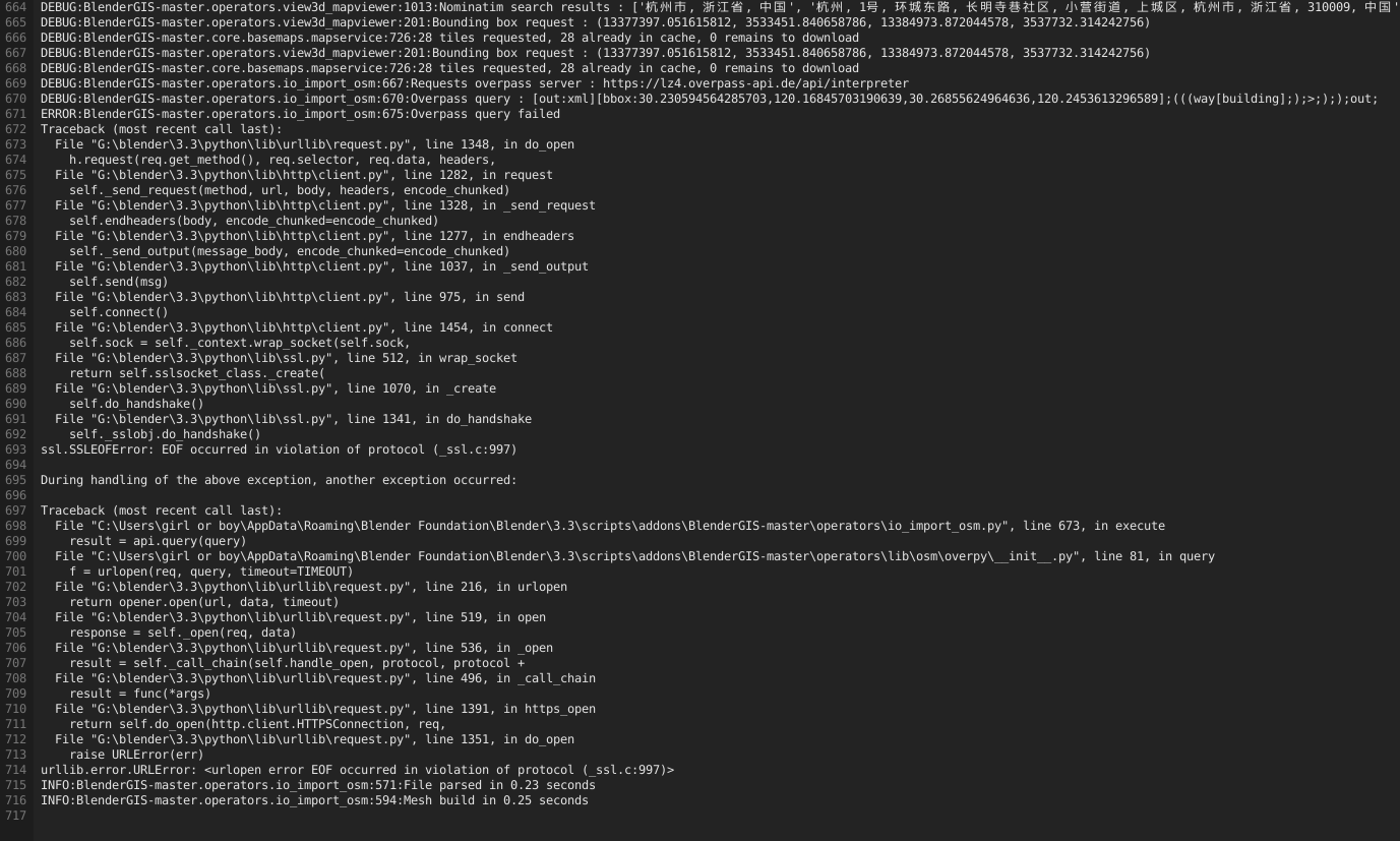 I am receving error "Overpass query failed, ckeck logs for more infos." while trying to get OSM ...