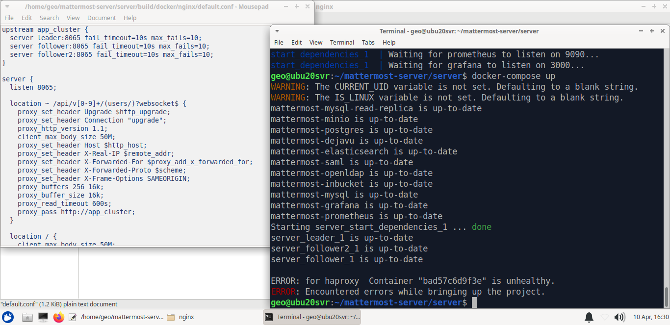 ERROR: for haproxy Container ... is unhealthy. · Issue #22904 · mattermost/mattermost · GitHub