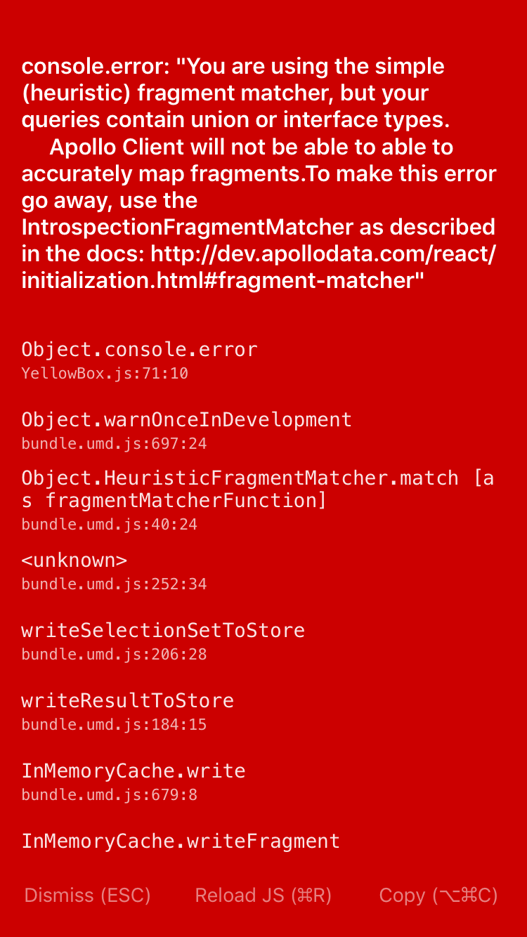 Accidental heuristic fragment matching error · Issue #2798 · apollographql/apollo-client · GitHub