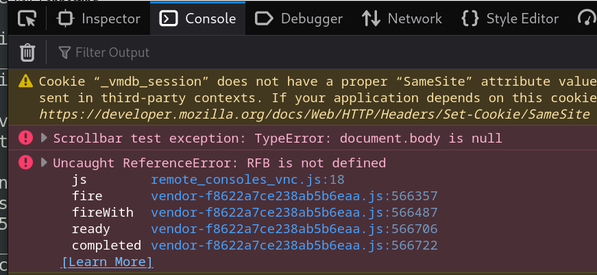 VNC console fails with `Uncaught ReferenceError: RFB is not defined` · Issue #8600 · ManageIQ ...